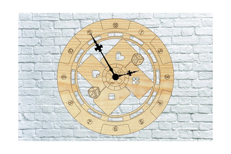 Poker Wall Clock.vector Dxf Cdrsvg for CNC Vector File - Etsy