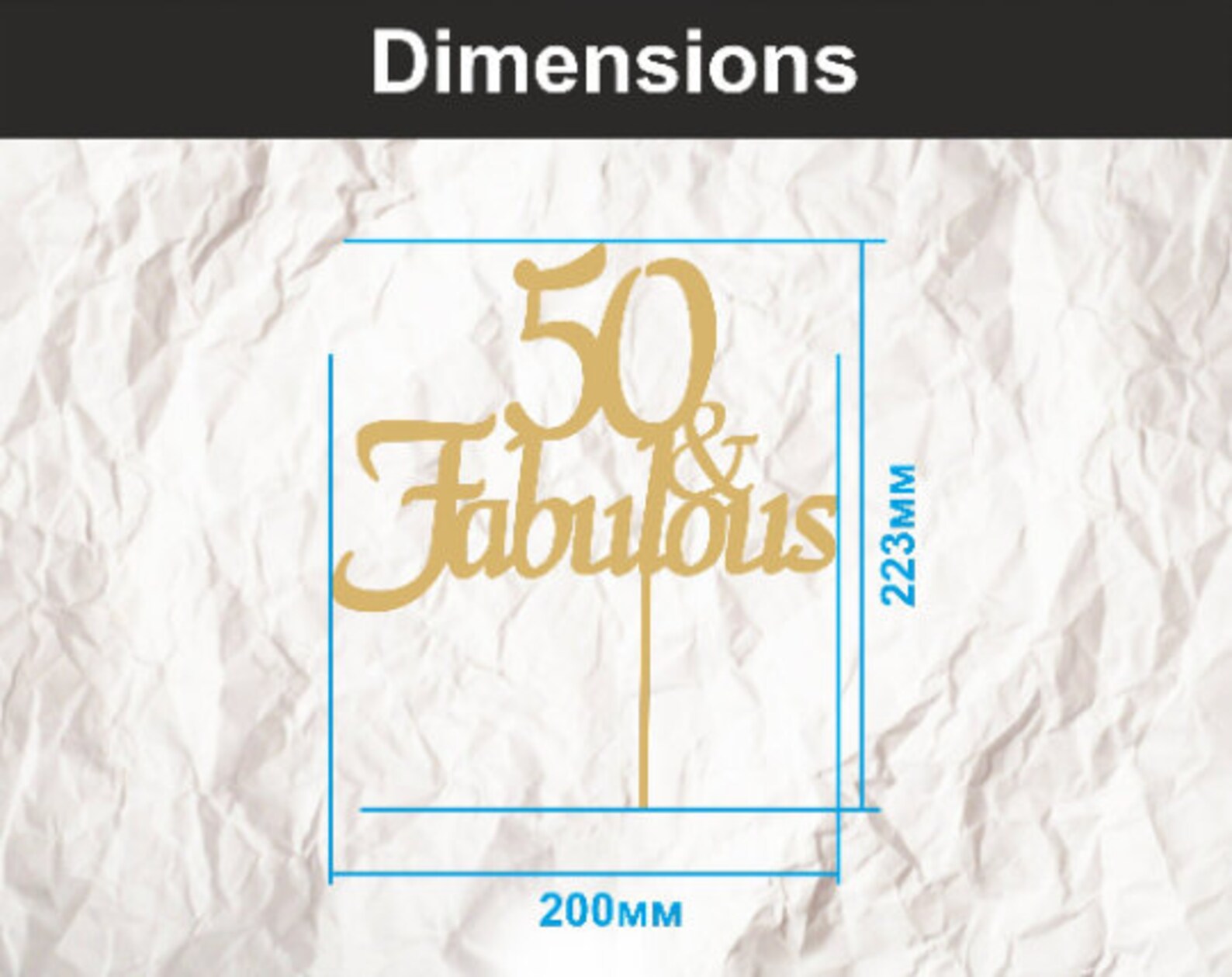 50 and Fabulous Cake Topper Fifty and Fabulous Cake Topper - Etsy