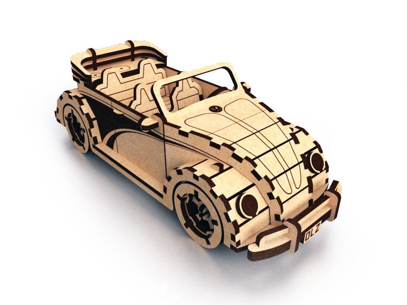 Laser Cut Volkswagen Fusca Beetle Convertible 3D Puzzle. Laser - Etsy