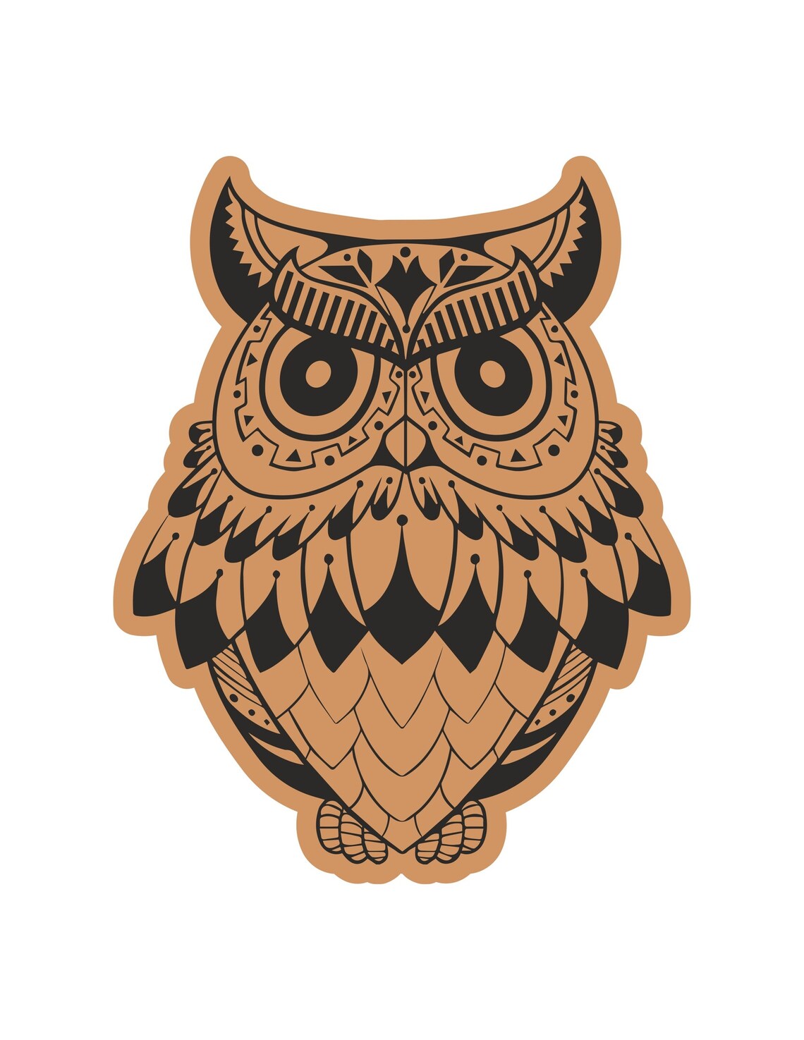 Angry Owl Laser Cut Engraving.decorative Design.laser Cut - Etsy
