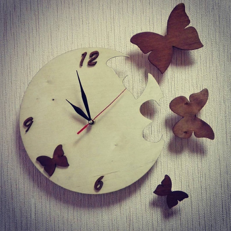 Butterfly Clock. Vector Dxf Cdr.svg for CNC Vector File - Etsy