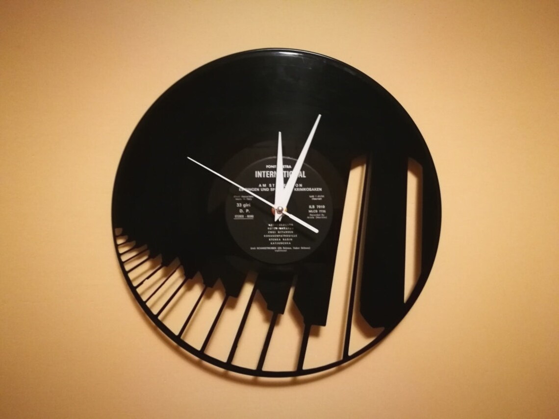 Fortepiano Vinyl Record Wall Clock.laser Cut Files SVG, DXF, CDR ...