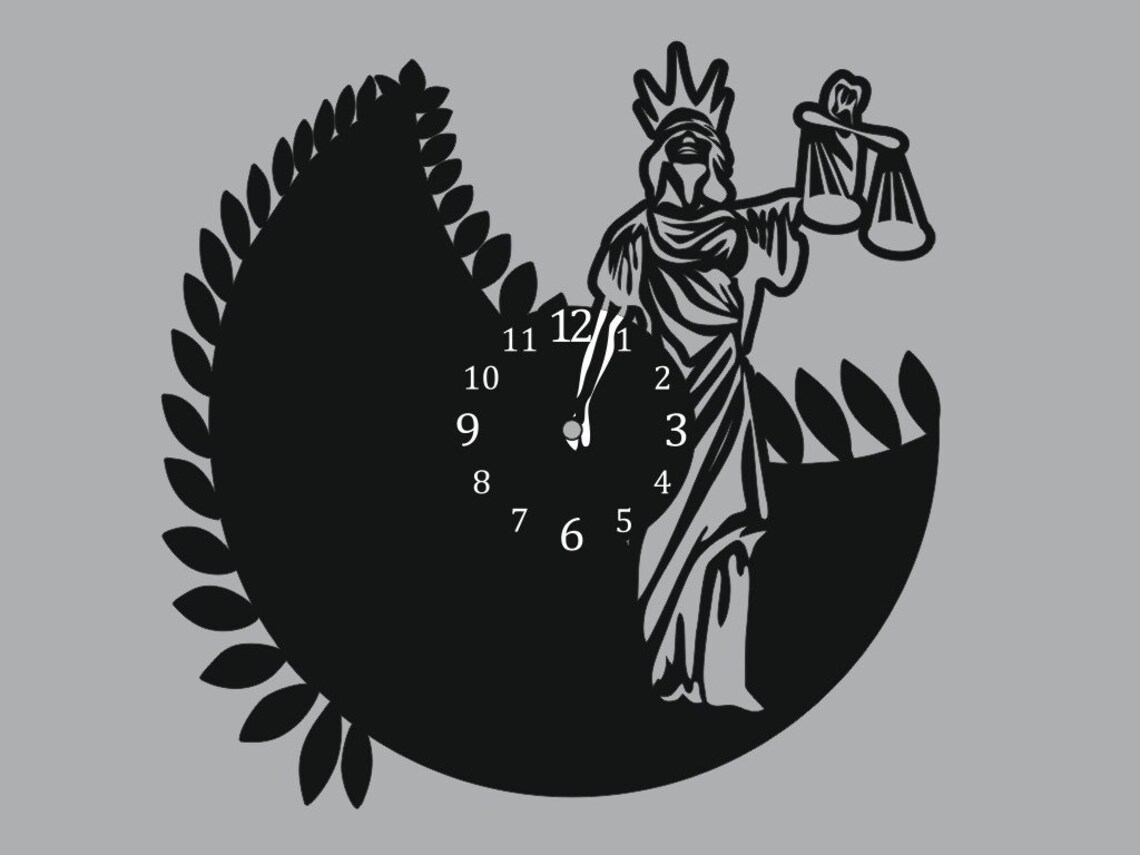 Femida Woman of Justice Clock. Laser Cut Files SVG DXF CDR - Etsy
