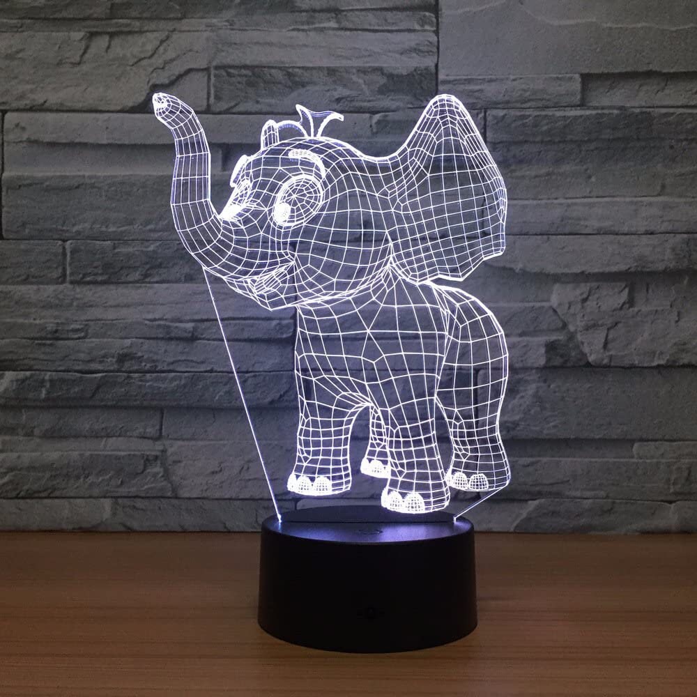 Elephant 3D Optical Illusion Lamp.laser Cut Template.laser Cut - Etsy