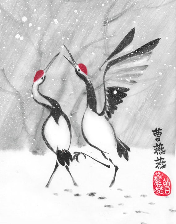 Chinese Crane Drawing