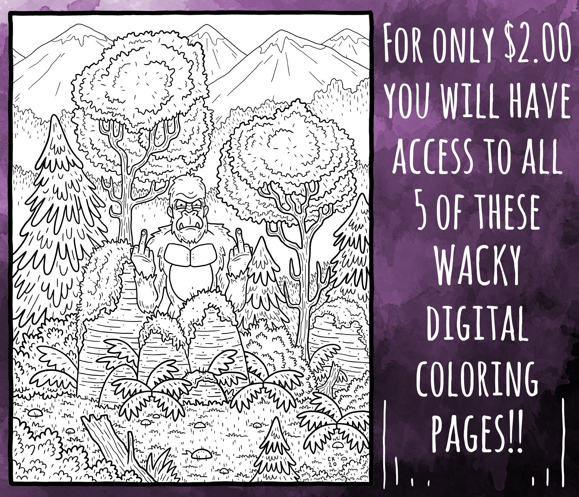 Let's Get Weird: Adult Coloring Pages 5 Printable - Etsy