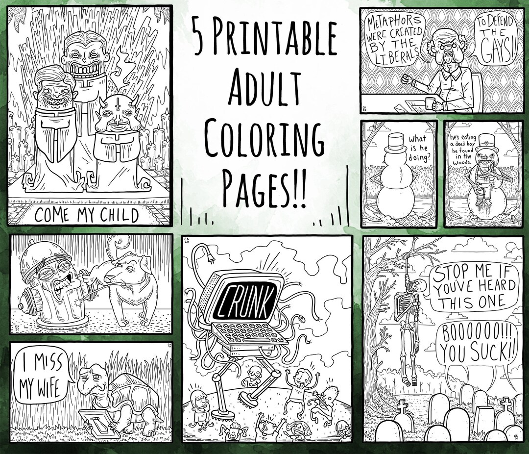 Let's Get Weird: Adult Coloring Pages 5 Printable Coloring Pages ...