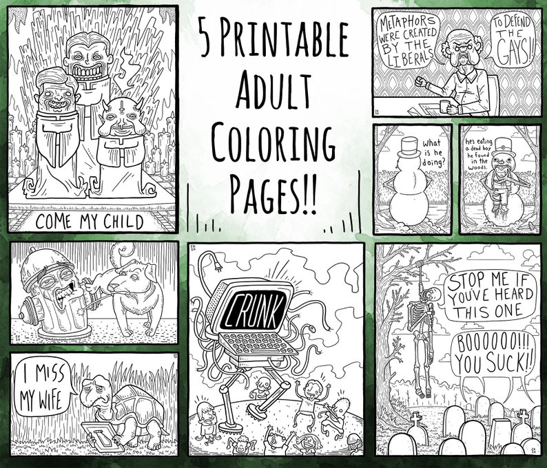Let's Get Weird: Adult Coloring Pages 5 Printable Coloring Pages ...