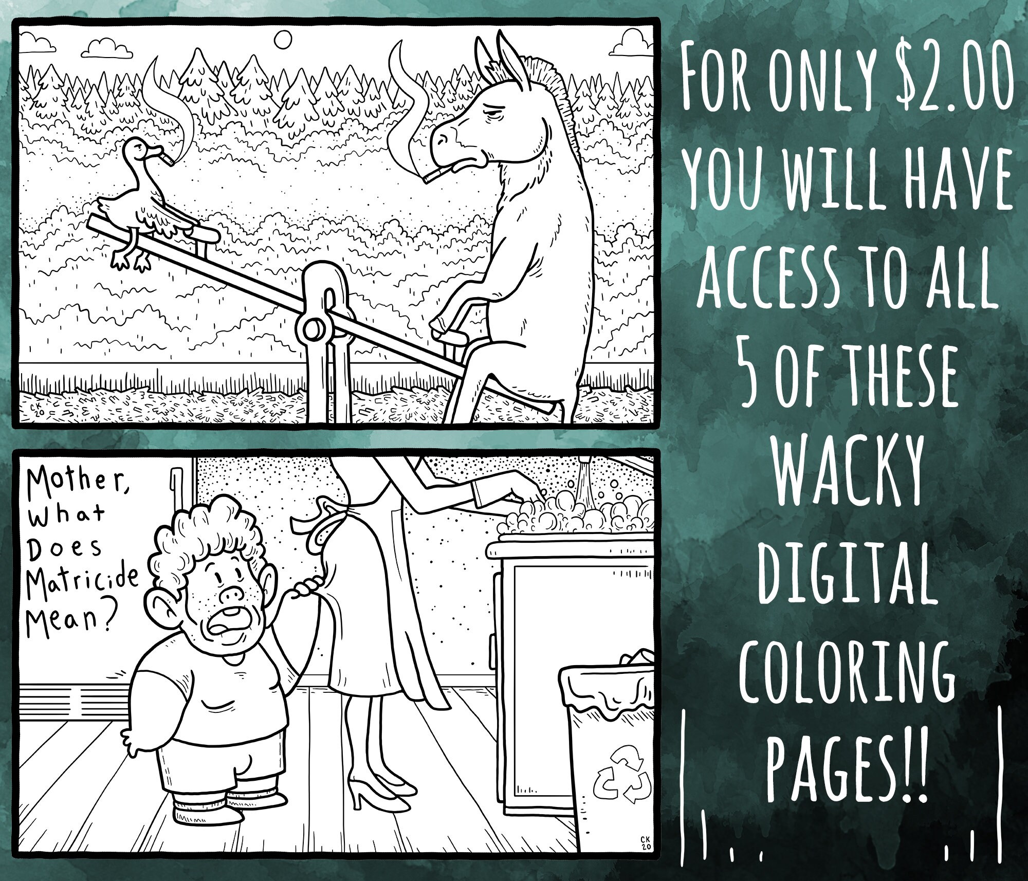 Let's Get Weird: Adult Coloring Pages 5 Printable Coloring Pages ...