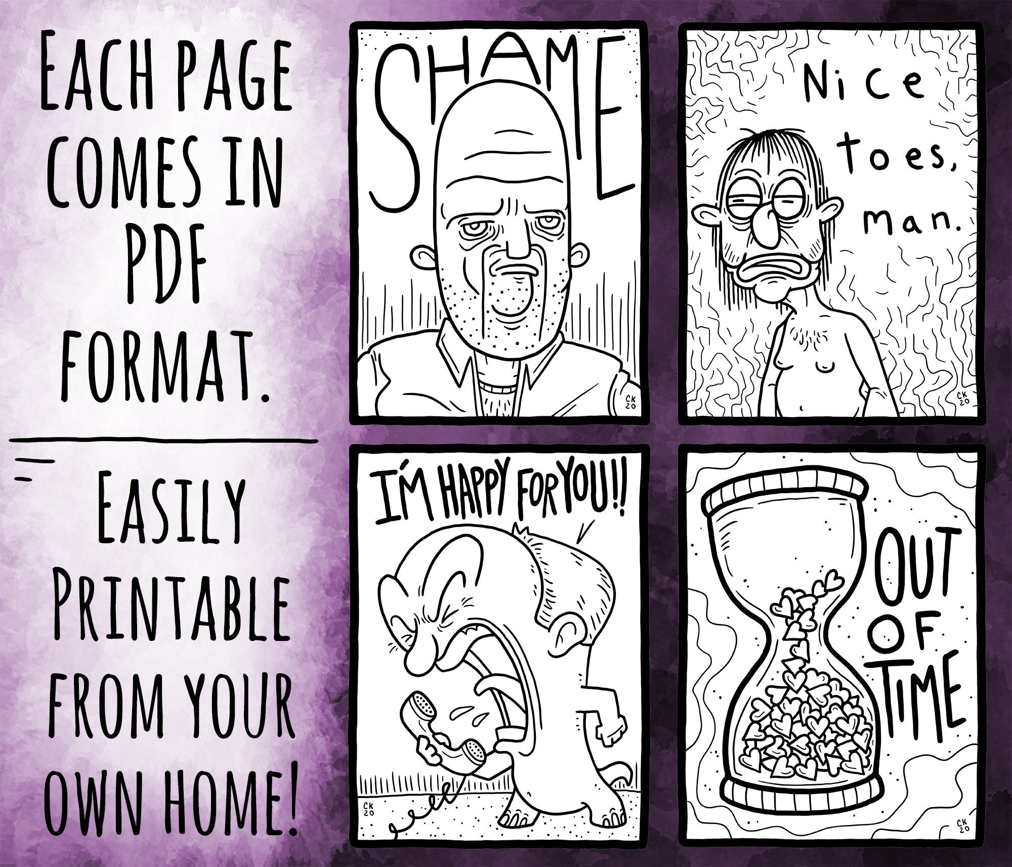 Let's Get Weird: Adult Coloring Pages 5 Printable - Etsy