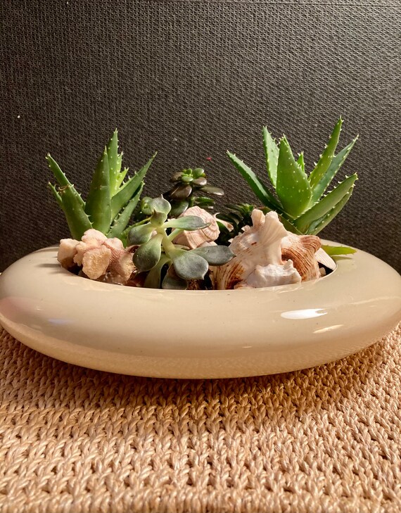 Home & Living Home Décor Vases Art Deco shallow globe planter Earth ...