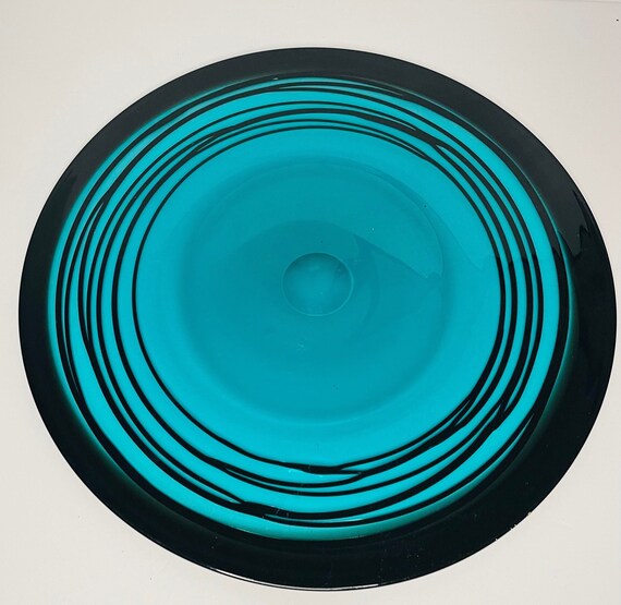 Teal Art Glass Disc. Circular Glass Wall Disc. 12 Inch - Etsy