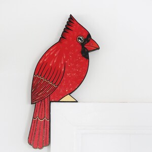 Cardinal Ornament - Door Topper - Unusual Home Decor - Door Corner ...