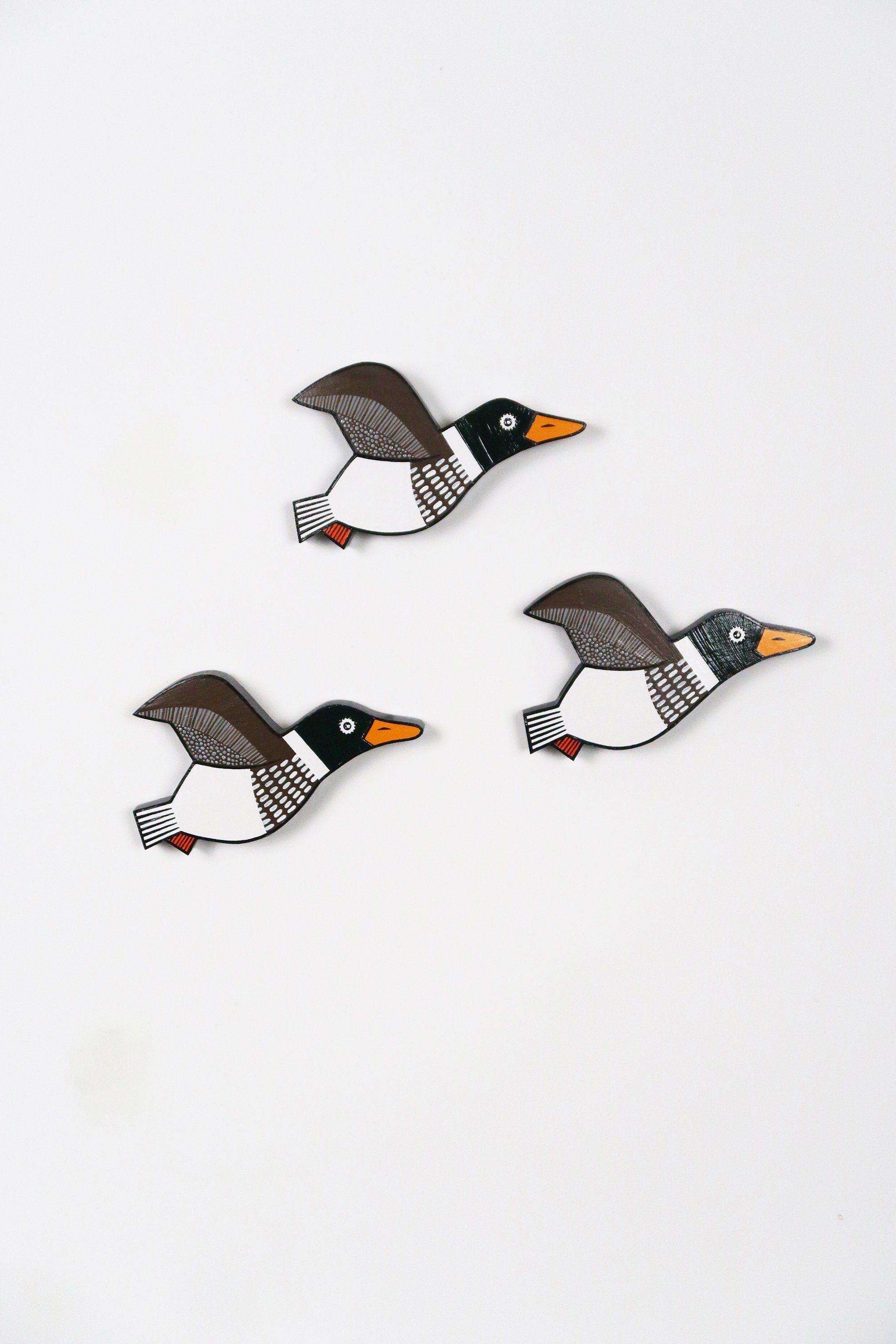 Flying Ducks Wall Art Mallard Duck Artwork Set of 3 - Etsy Australia