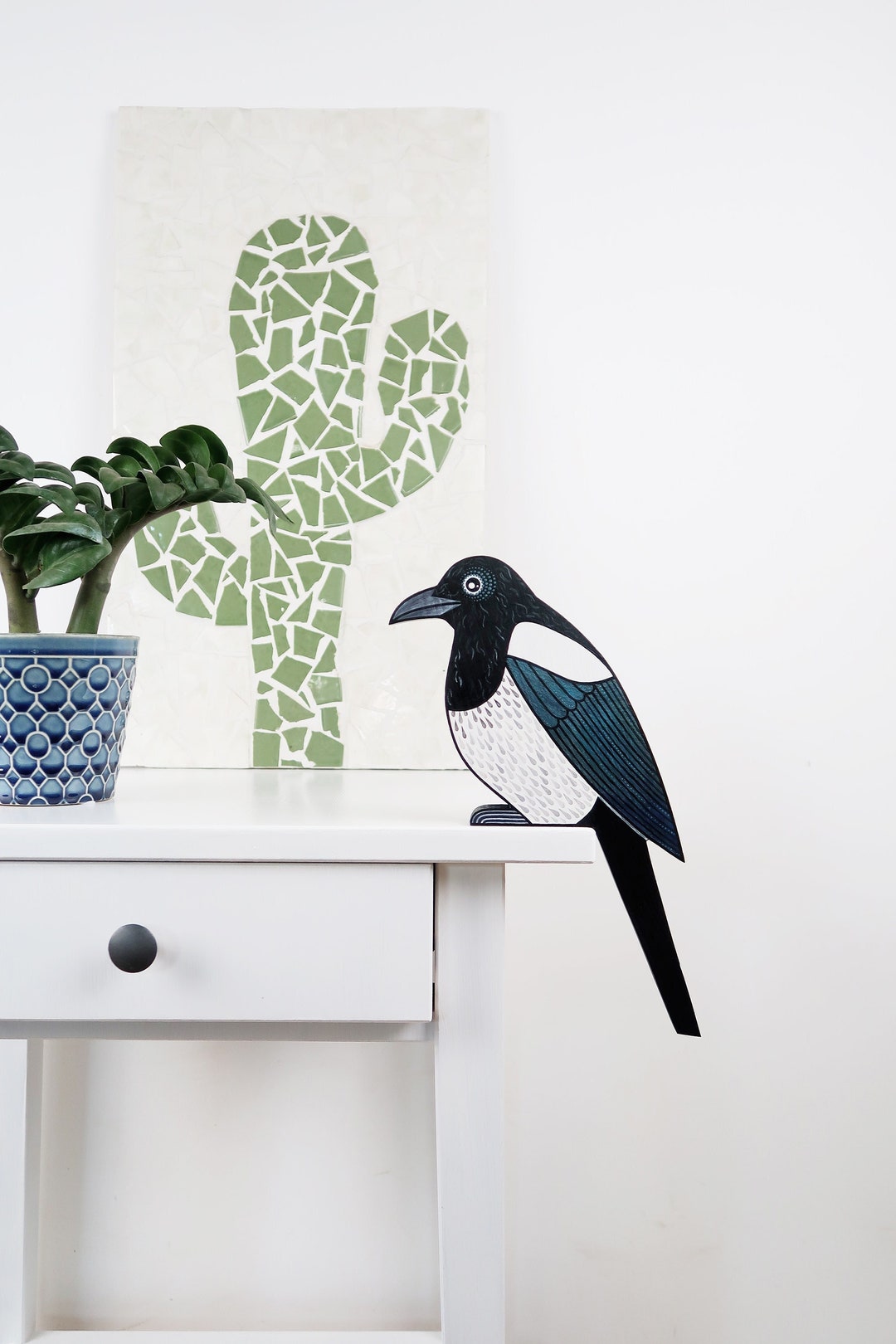 Handmade Wooden Magpie Door Topper: Quirky Bird Decor - Etsy