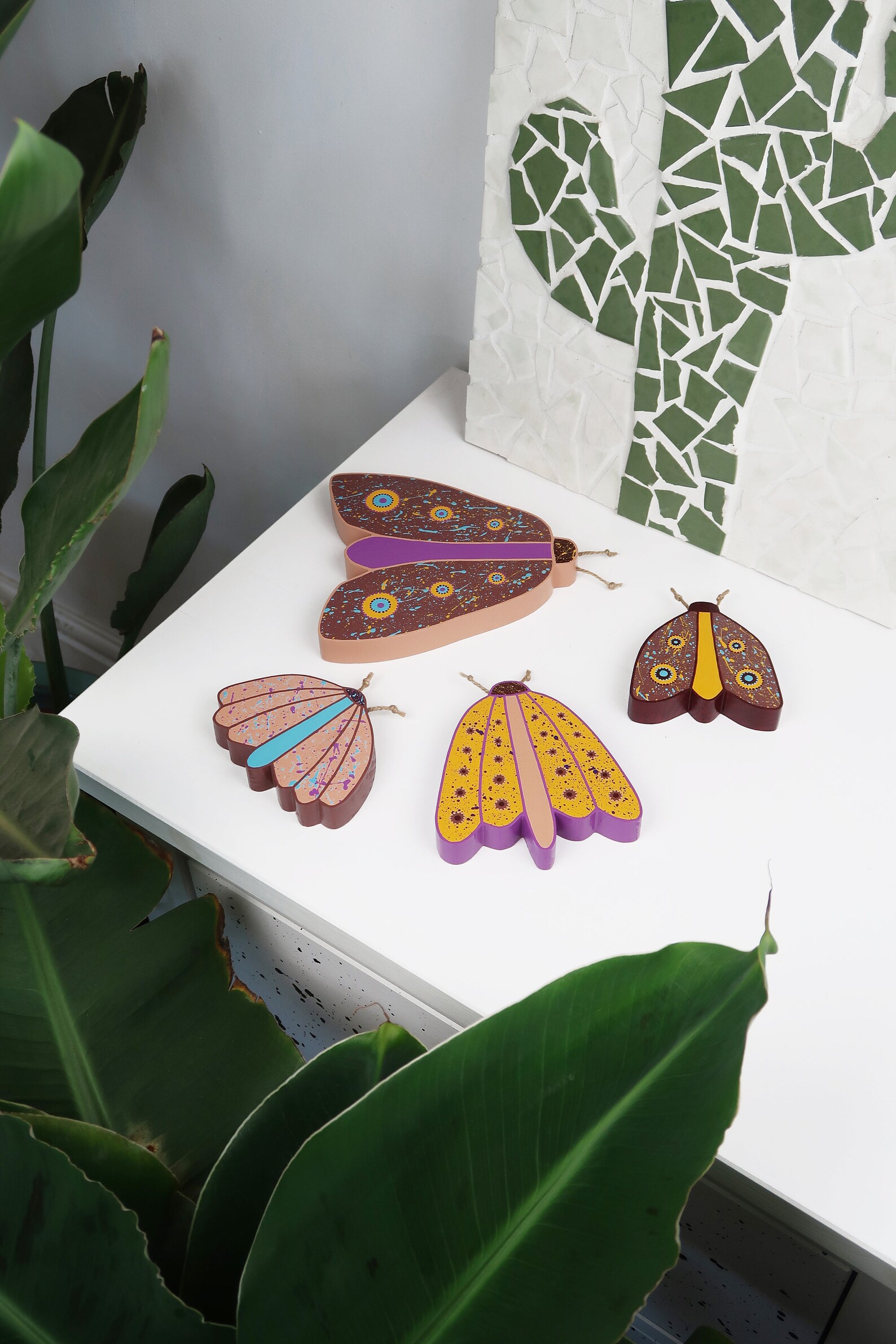 Moth Decoration Set of 3 Wall Bugs Art Unusual Christmas - Etsy UK