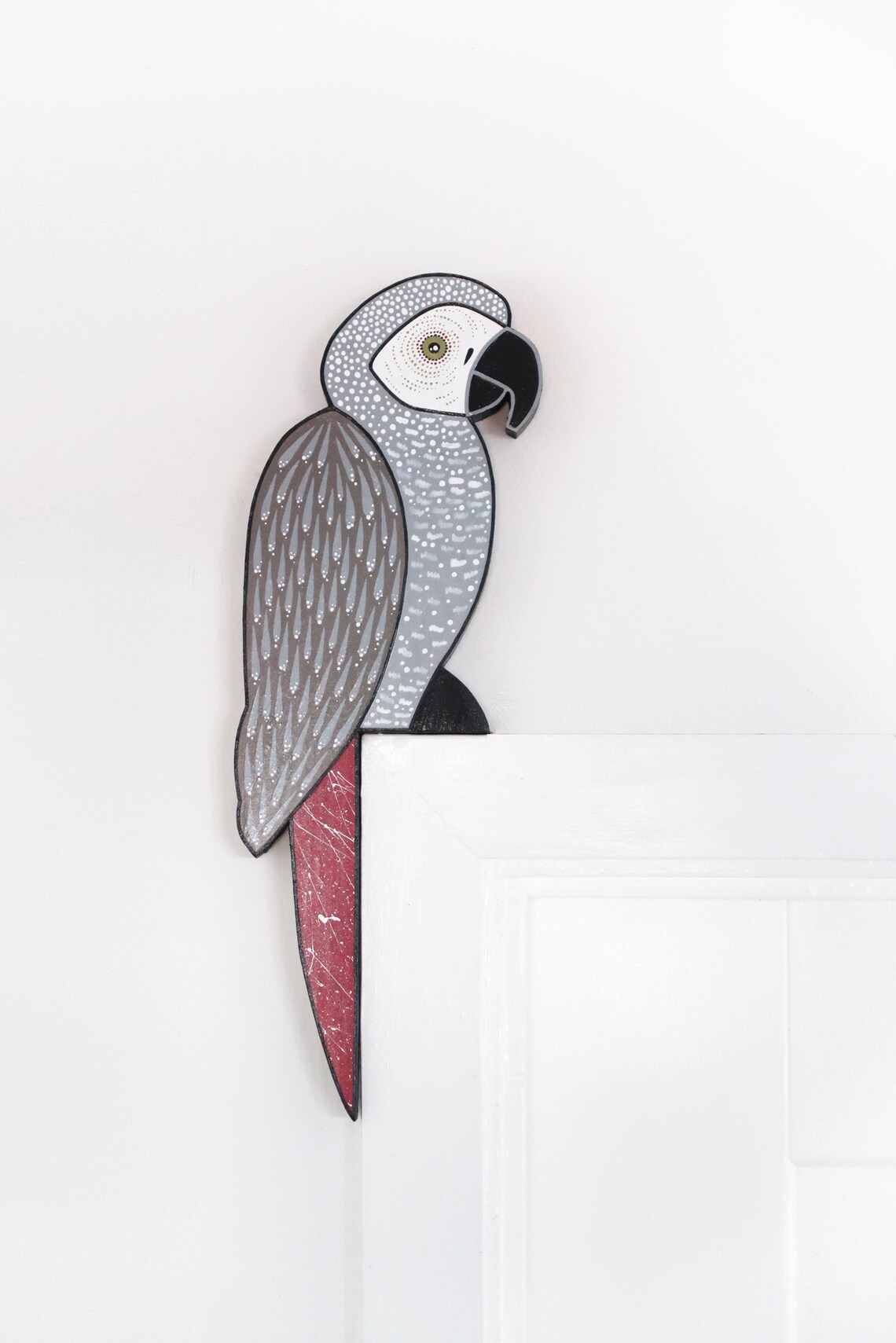 African Grey Parrot Door Topper Wooden Parrot Decoration for - Etsy