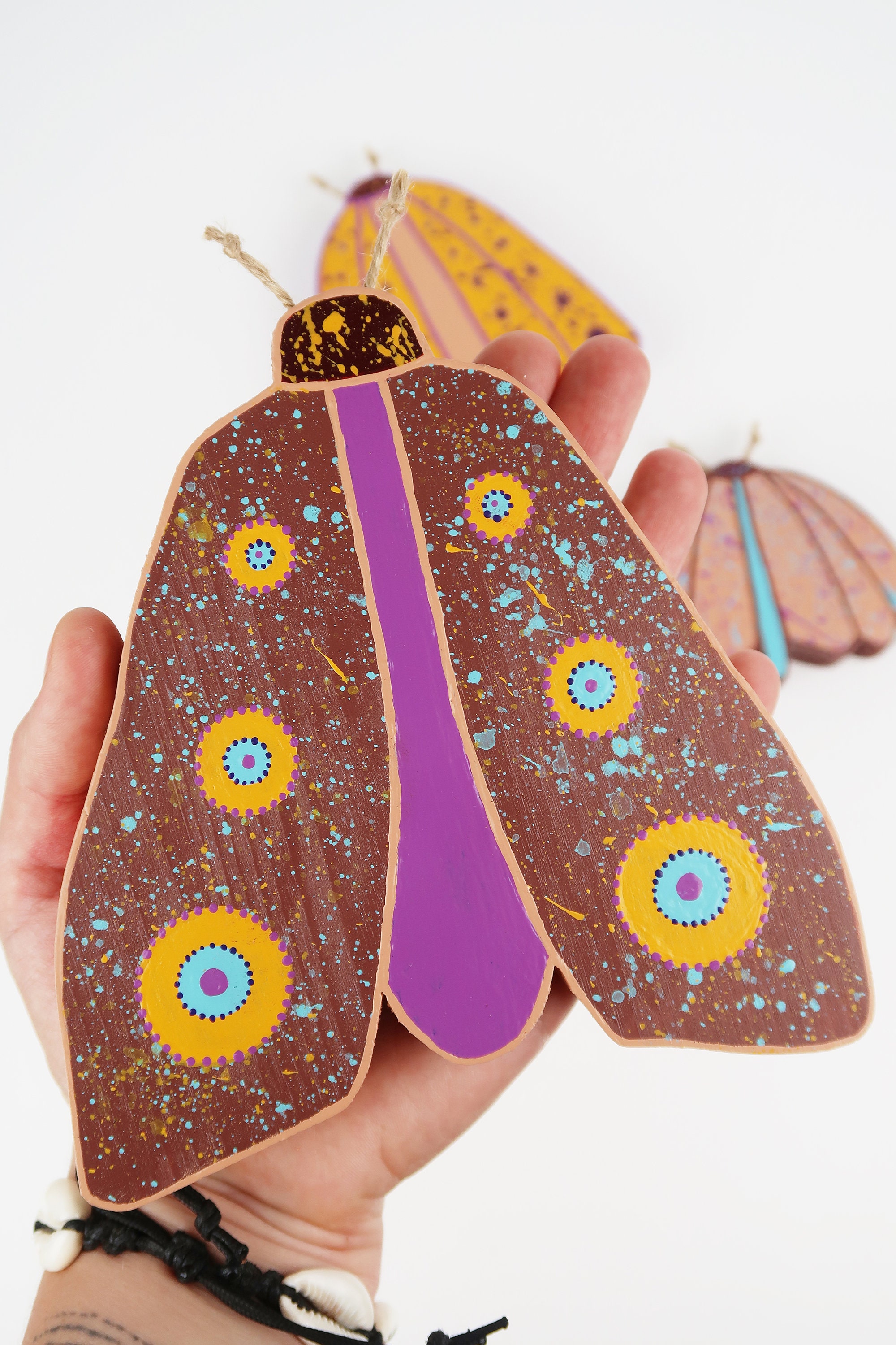 Moth Decoration Set of 3 Wall Bugs Art Unusual Christmas - Etsy UK