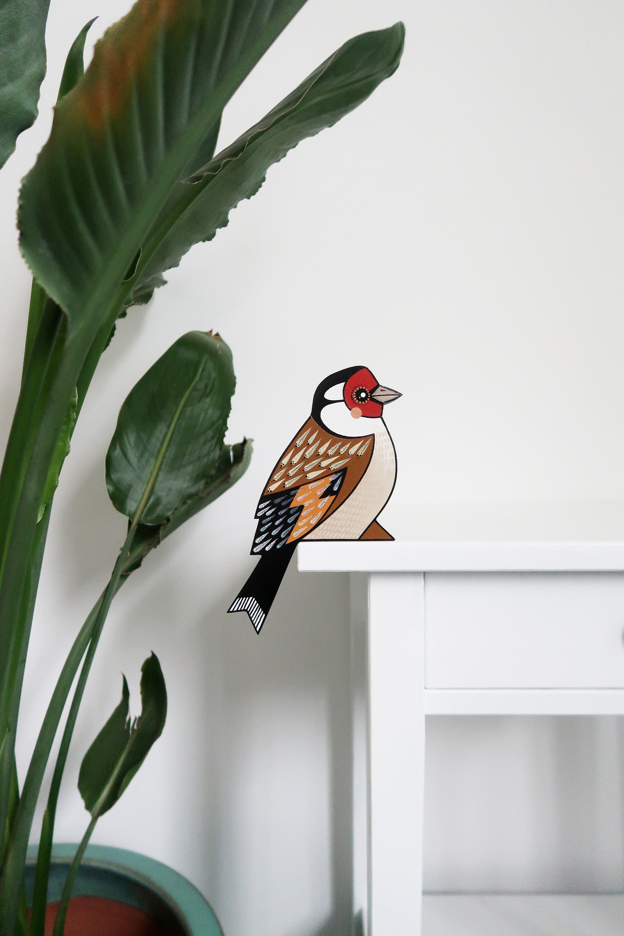 Gold Finch Ornament to Sit on a Door Frame Hand Painted Bird - Etsy