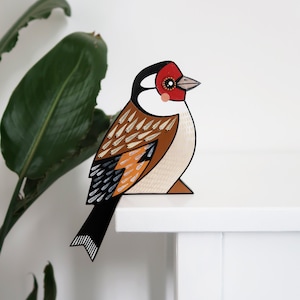 Gold Finch Ornament to Sit on a Door Frame, Hand Painted Bird Door ...
