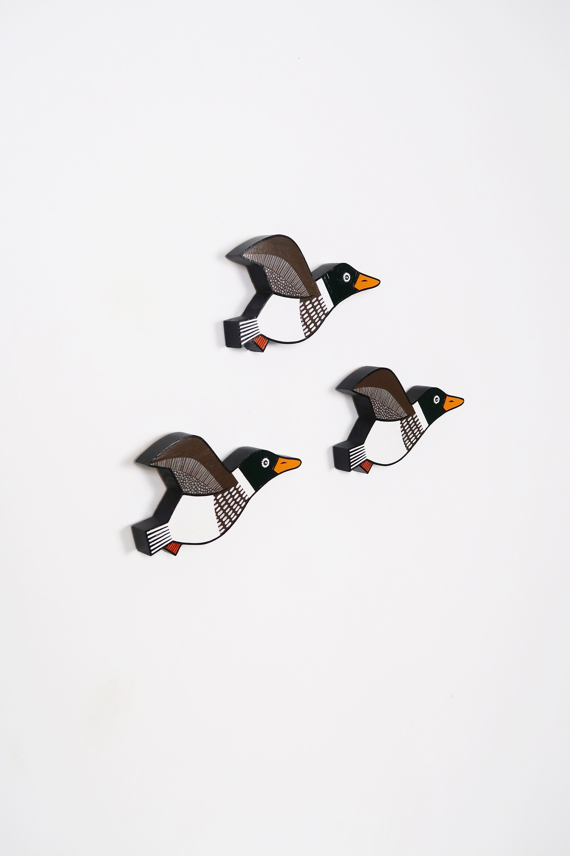 Flying Ducks Wall Art Mallard Duck Artwork Set of 3 - Etsy Australia