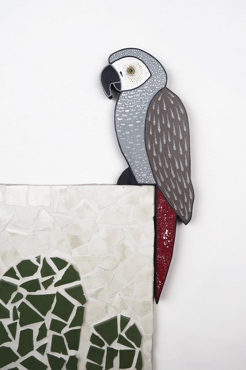 African grey parrot door topper wooden parrot decoration for | Etsy
