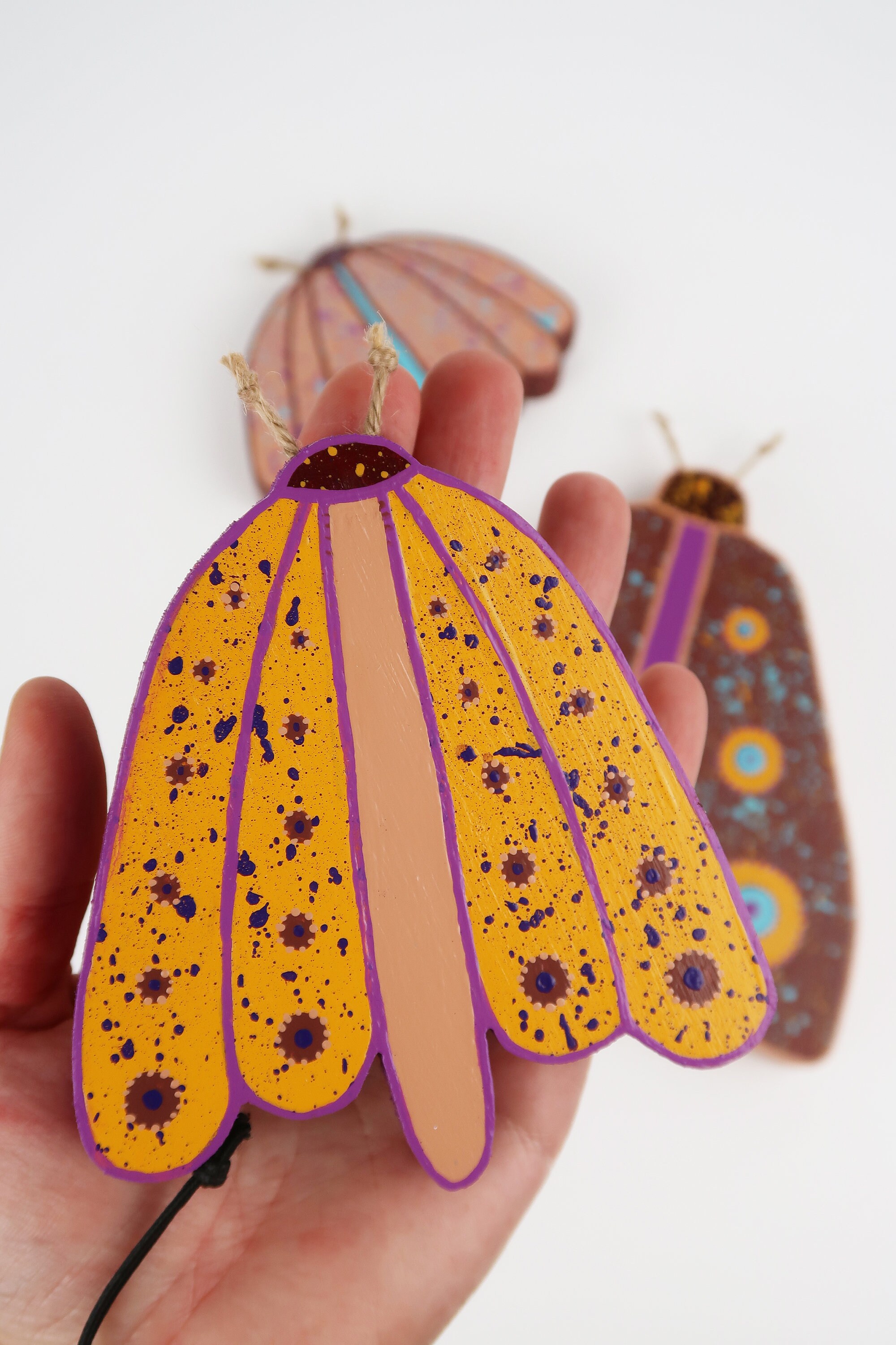 Moth Decoration Set of 3 Wall Bugs Art Unusual Christmas - Etsy UK