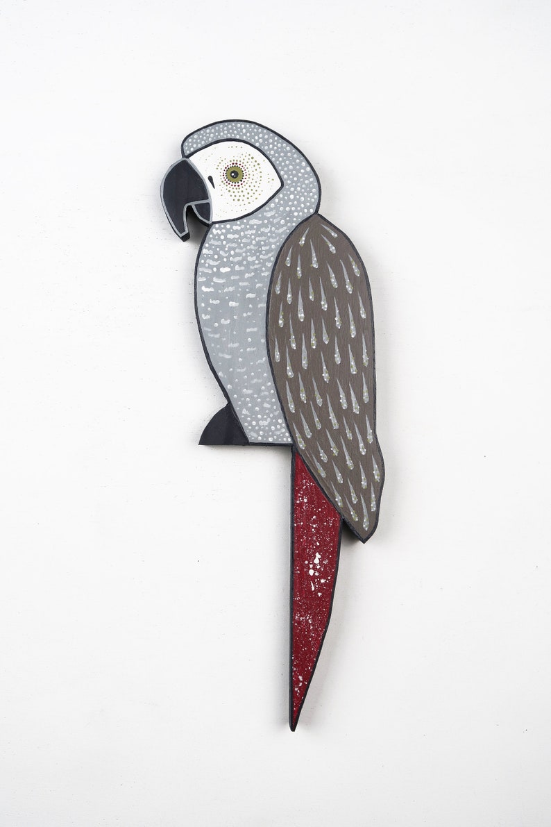 African grey parrot door topper wooden parrot decoration for | Etsy