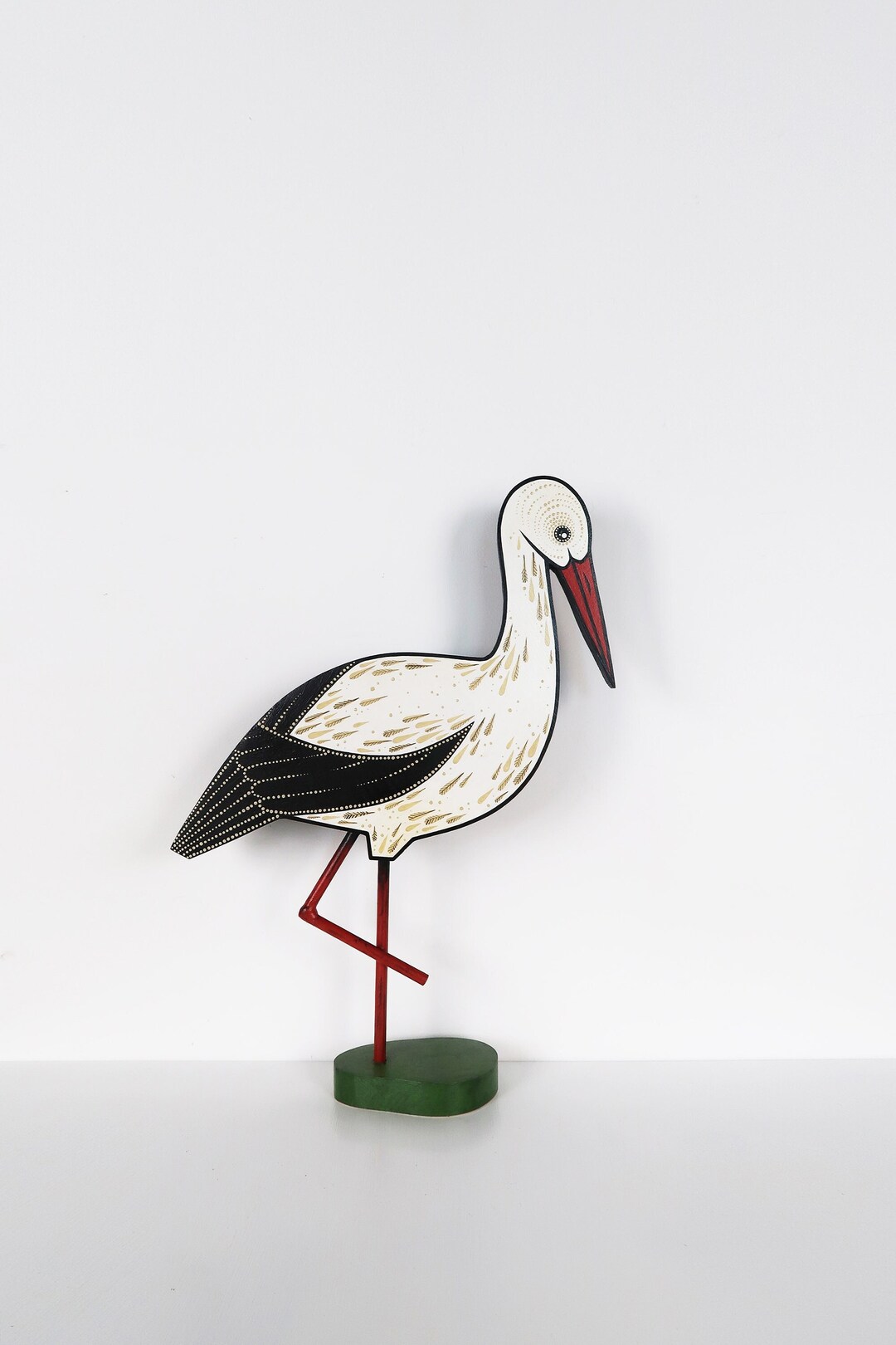 Stork Decoration - Free Standing Bird Statue - Wildlife Home Decor ...