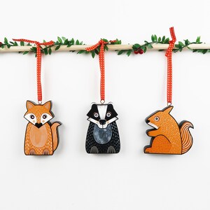 Badger Christmas Ornament, Animal Hanging Decoration, Forest Theme ...