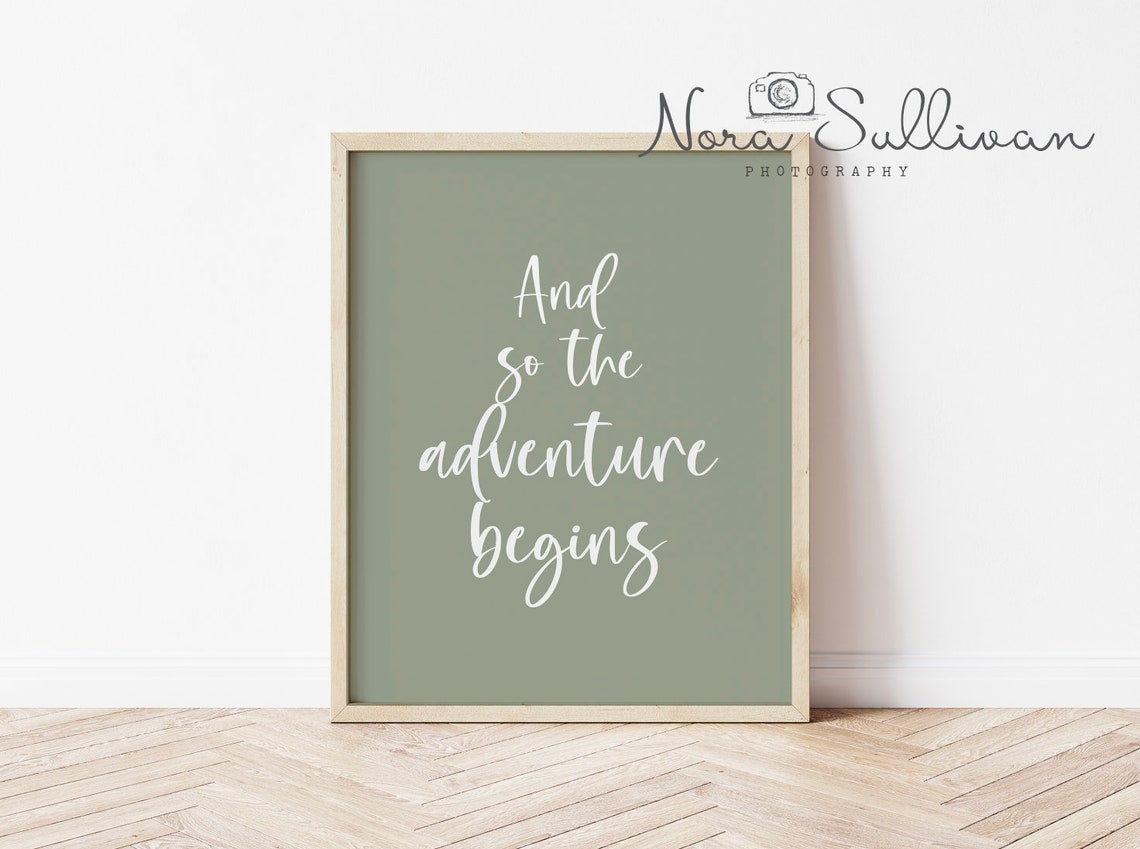 Adventure Begins Poster, Printable Poster, Printable Quote, Typography ...