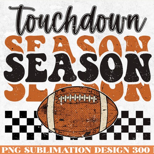 Touchdown Season Png Retro Sublimation Design Football - Etsy