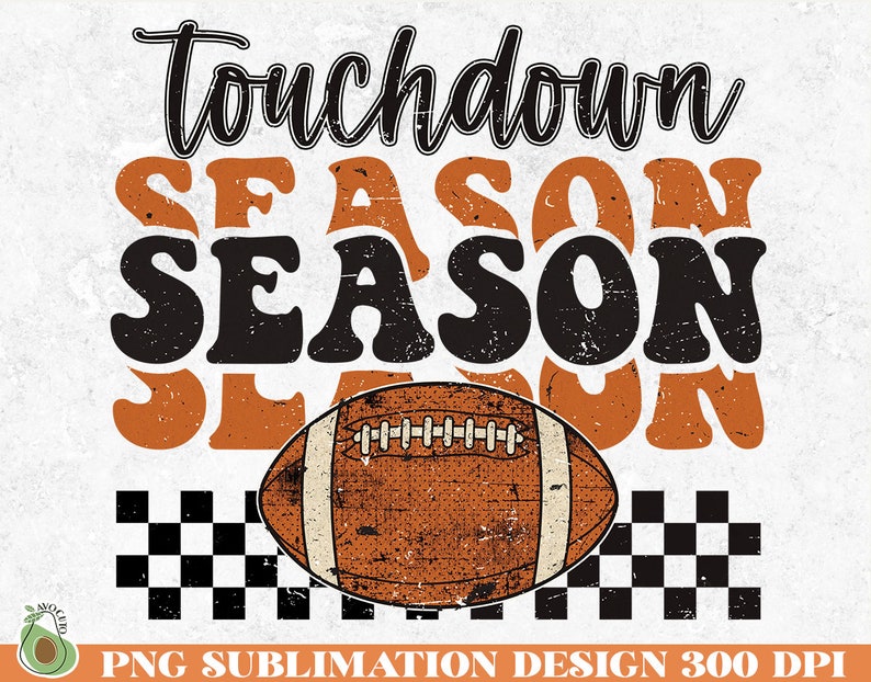 Touchdown Season Png Retro Sublimation Design Football - Etsy