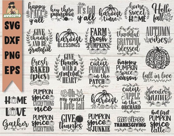 Fall Bundle SVG / Fall Sayings Svg / Thanksgiving Svg / - Etsy