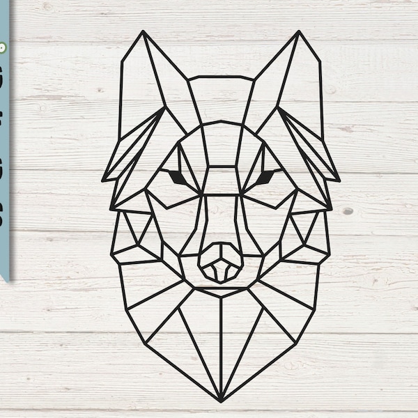 Geometric Wolf - Etsy