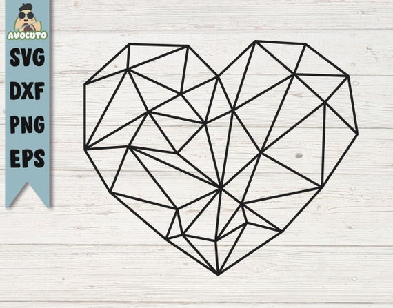 Geometric heart svg / linear heart / minimalist heart tattoo / | Etsy