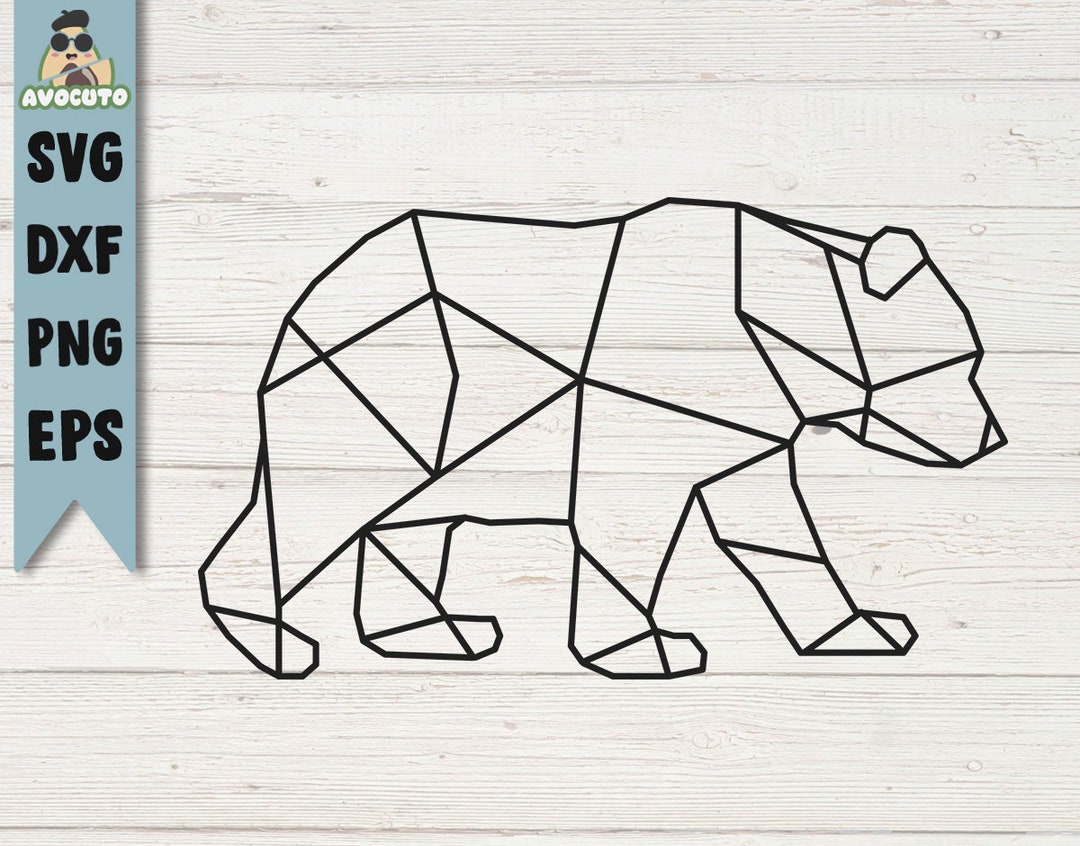 Geometric Bear Svg / Linear Animals Svg / Minimalist Bear Tattoo ...