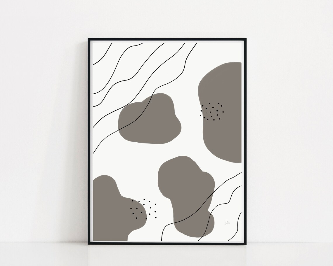 Printable Wall Art Grey Abstract Art Digital Download - Etsy