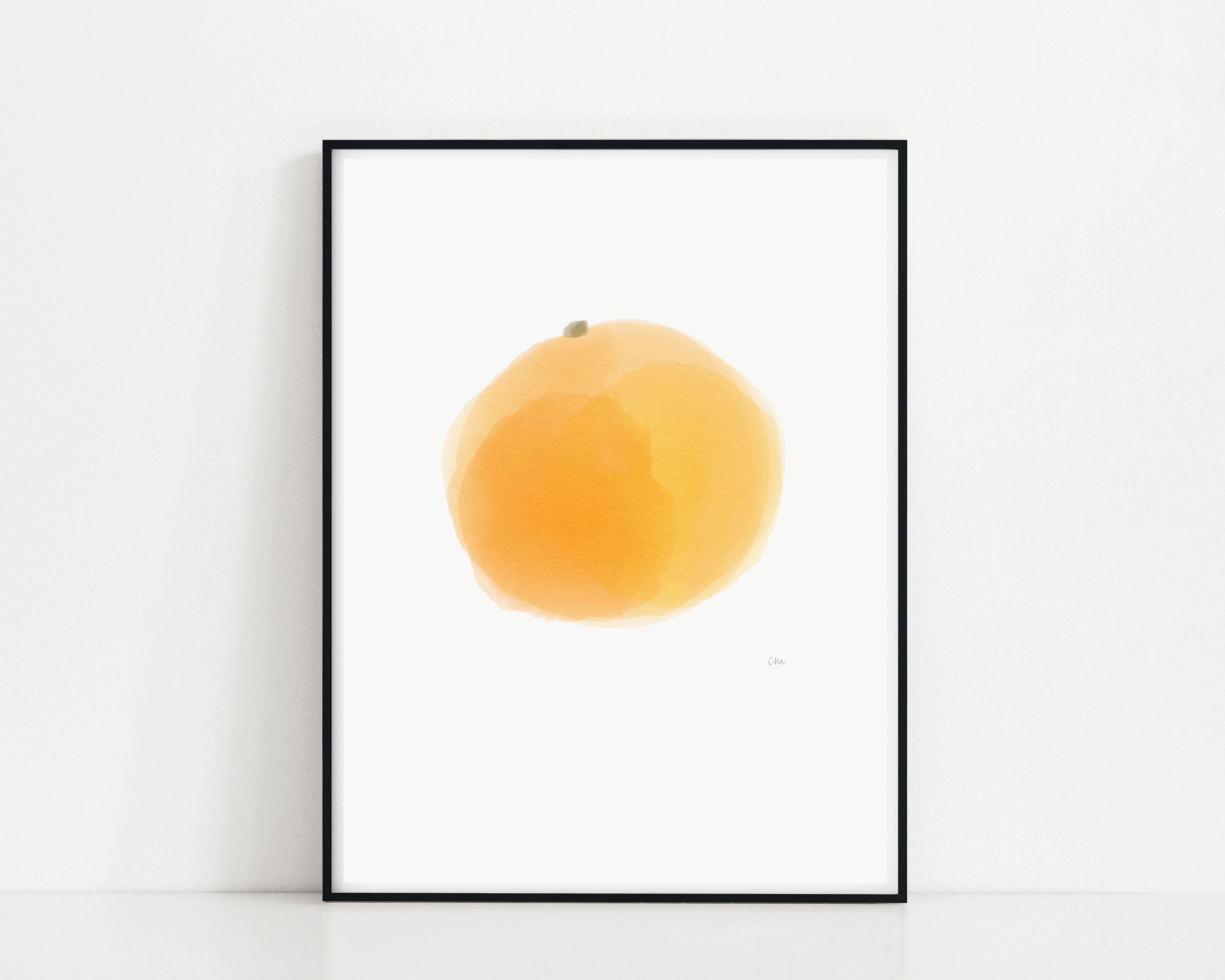 Orange Fruit Watercolor | Minimal Printable Wall Art | Printable Modern ...