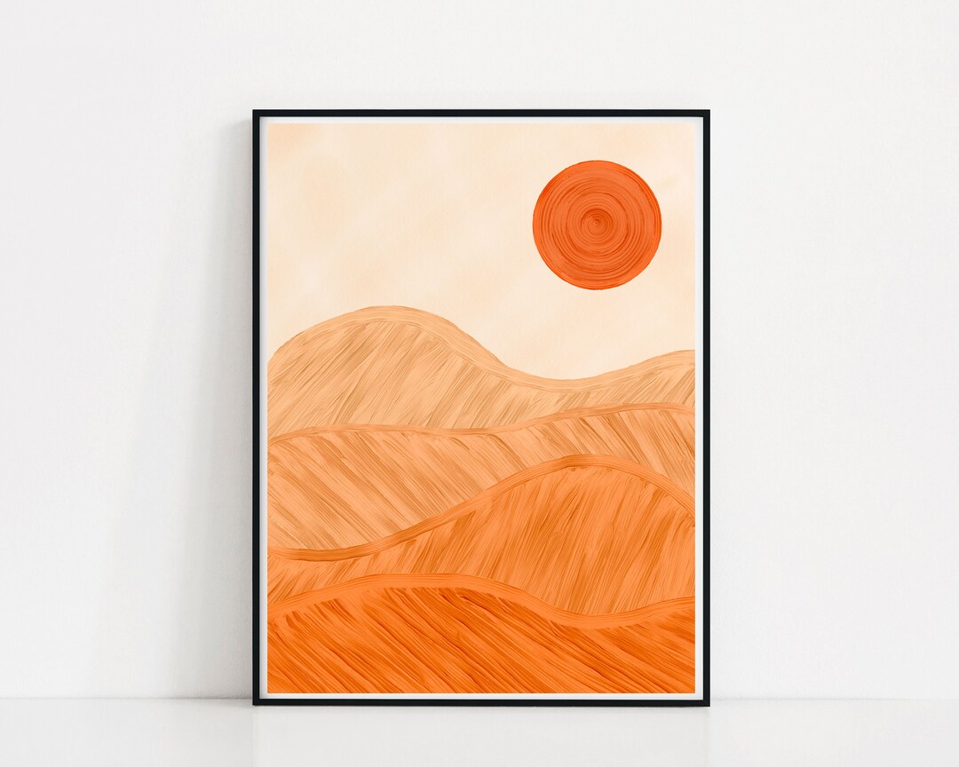 Orange Moon Printable Art | Digital Download | Printable Wall Art ...