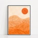 Orange Moon Printable Art | Digital Download | Printable Wall Art ...
