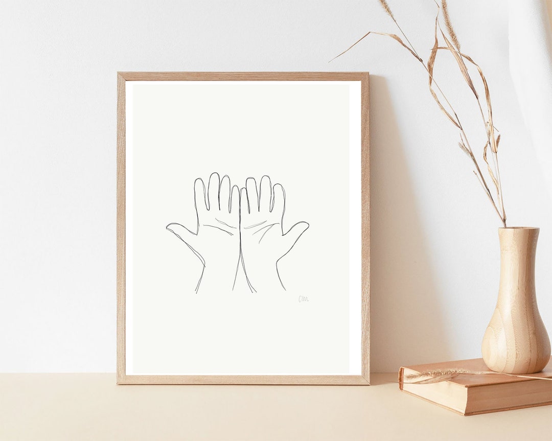 Hand Line Art Printable | Printable Wall Art | Digital Download ...