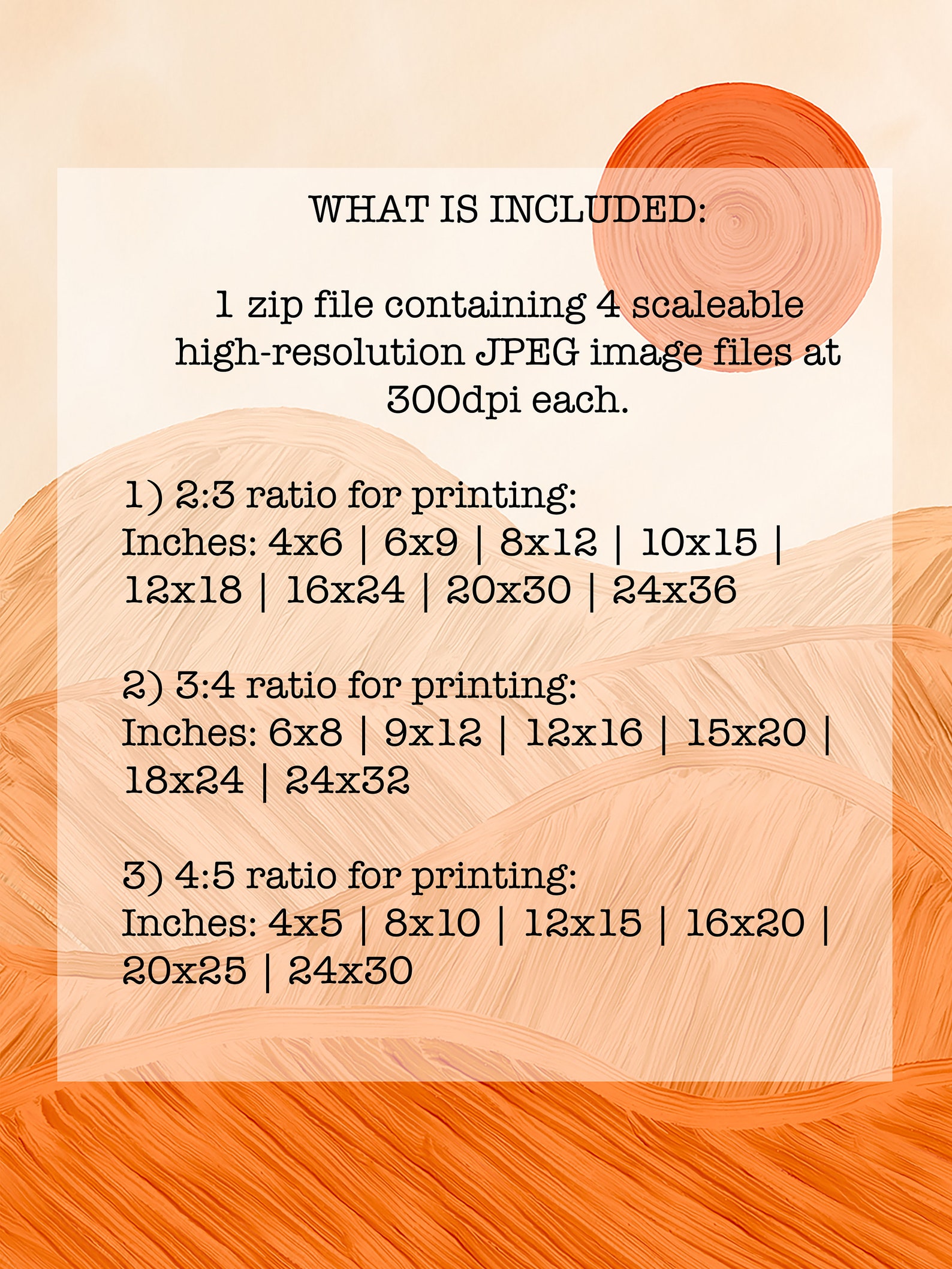 Orange Moon Printable Art | Digital Download | Printable Wall Art ...