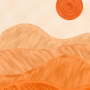 Orange Moon Printable Art | Digital Download | Printable Wall Art ...