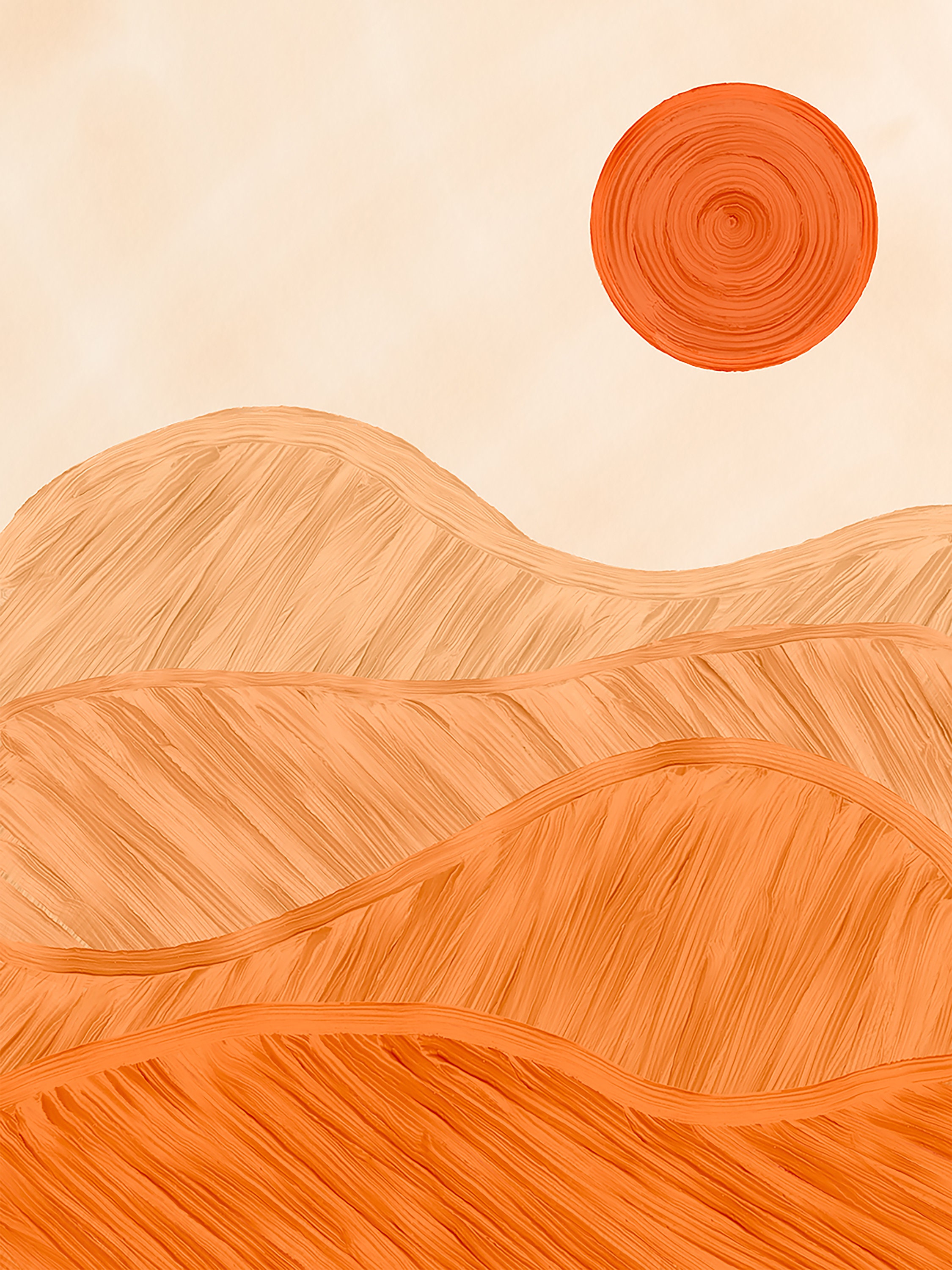 Orange Moon Printable Art | Digital Download | Printable Wall Art ...