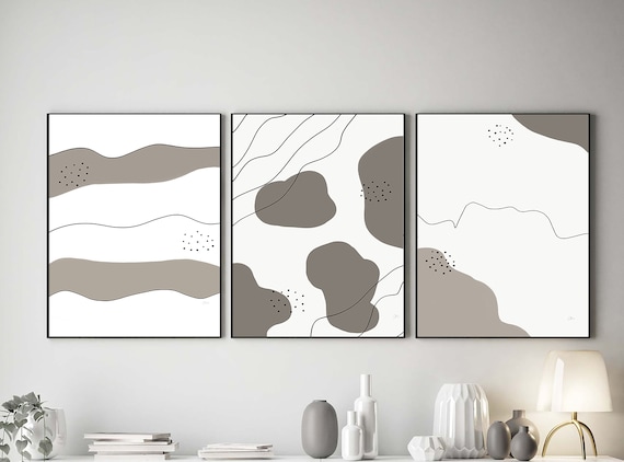 Printable Wall Art Grey Abstract Art Digital Download | Etsy