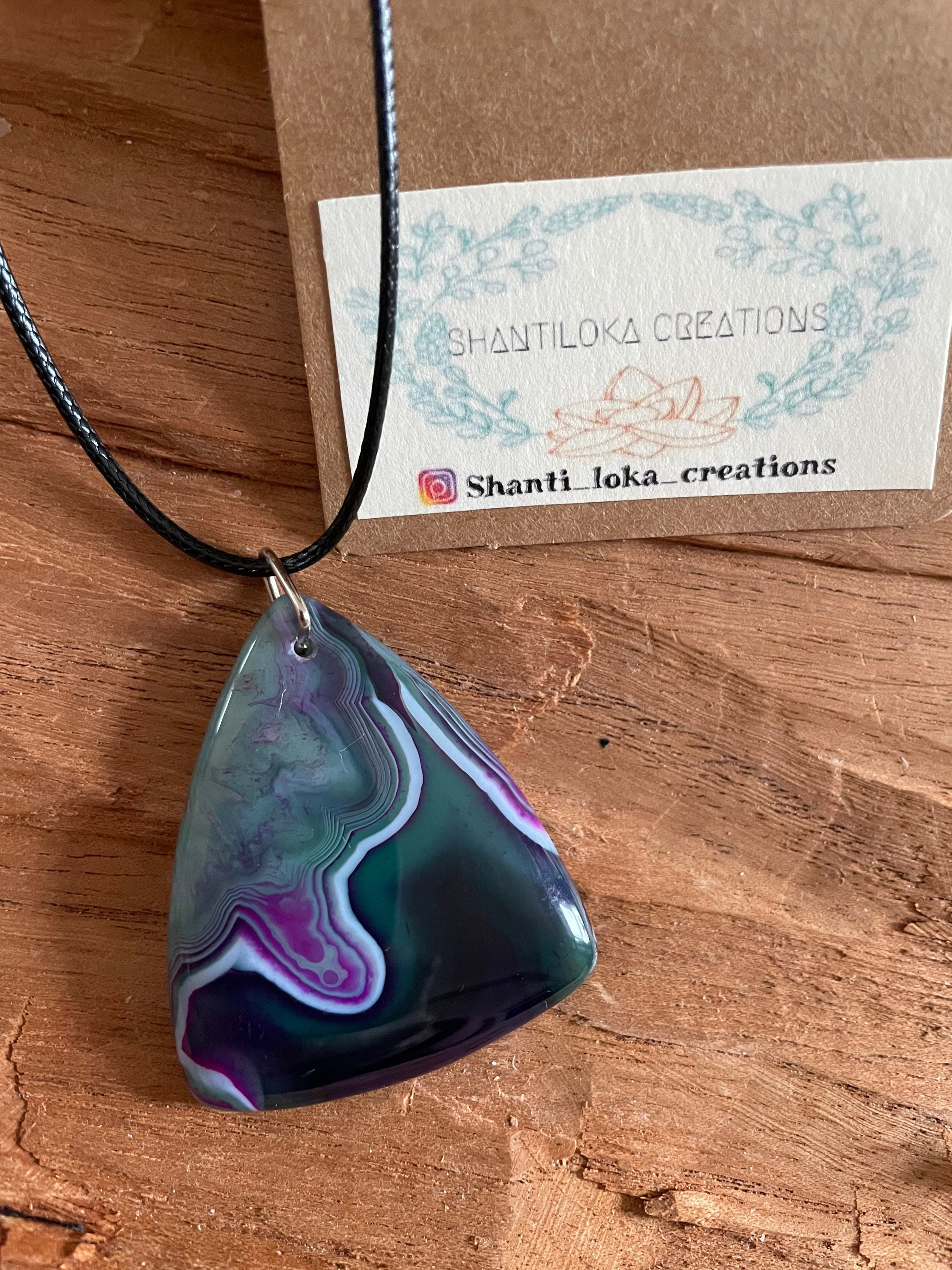 Agate necklace gemstone pendant gemstone necklace agate | Etsy