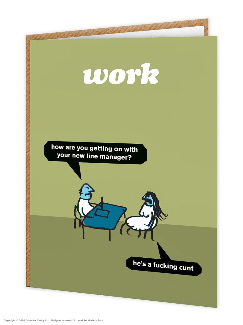 Modern Toss Work Line Manager Birthday Card Funny Rude - Etsy