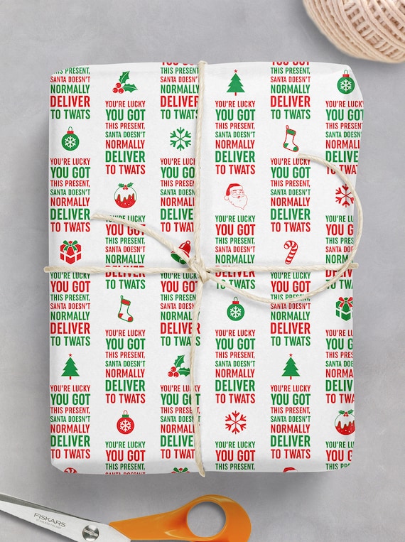 Funny Rude Offensive Christmas Gift Wrap for Him Her or | Etsy