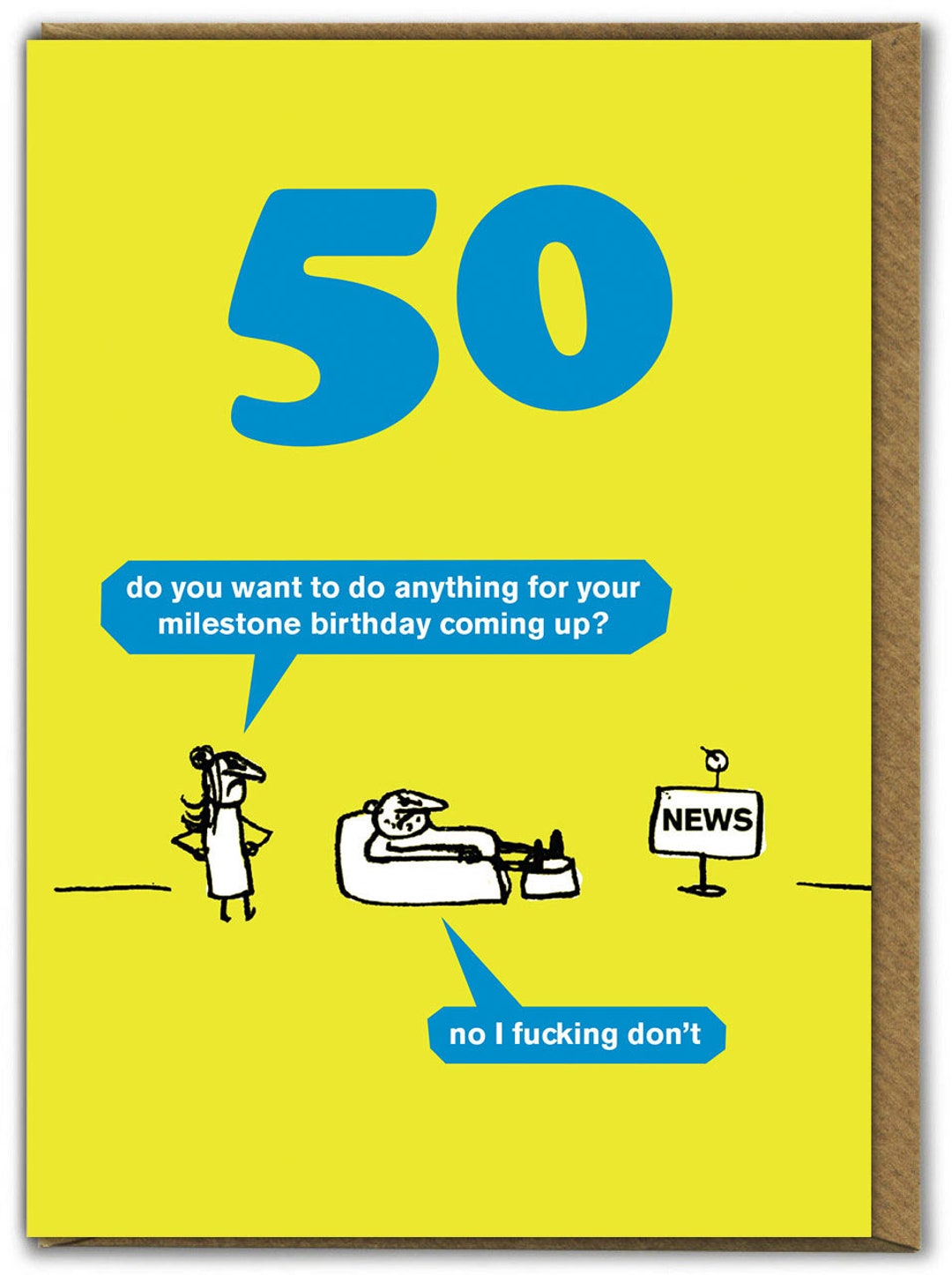 Funny 50th Birthday Card by Modern Toss 50th Cards Rude - Etsy UK